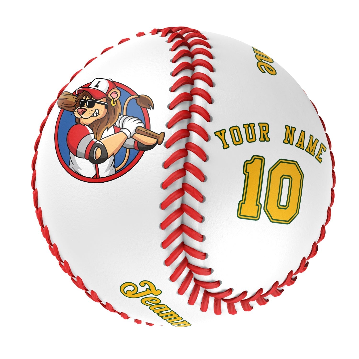 Personalized White Leather Gold Authentic Baseballs – FansCustom