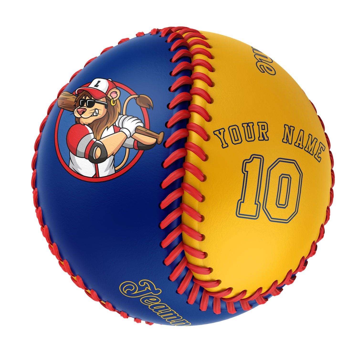 Personalized Royal Gold Half Leather Gold Authentic Baseballs – FansCustom