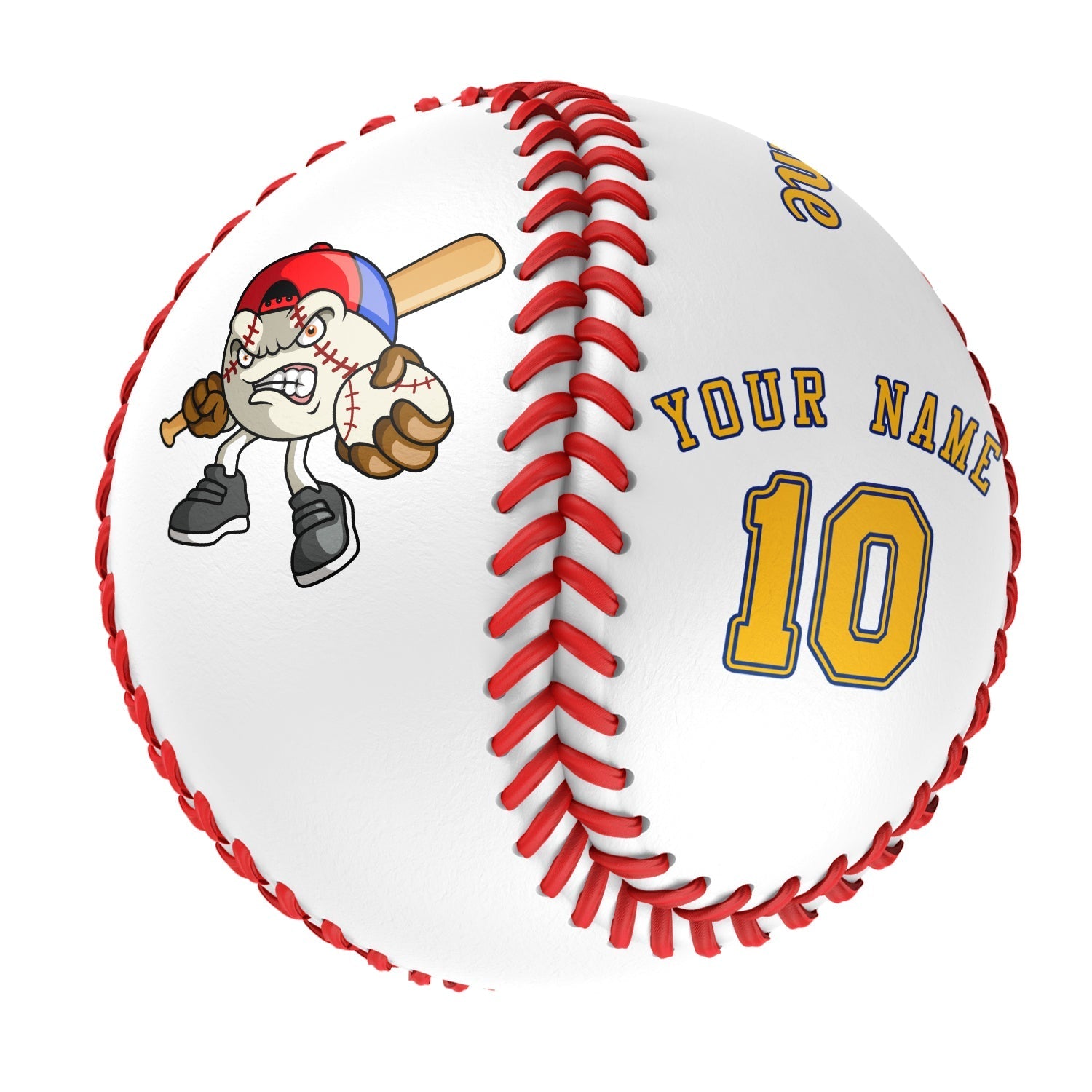 Personalized White Leather Gold Authentic Baseballs – FansCustom