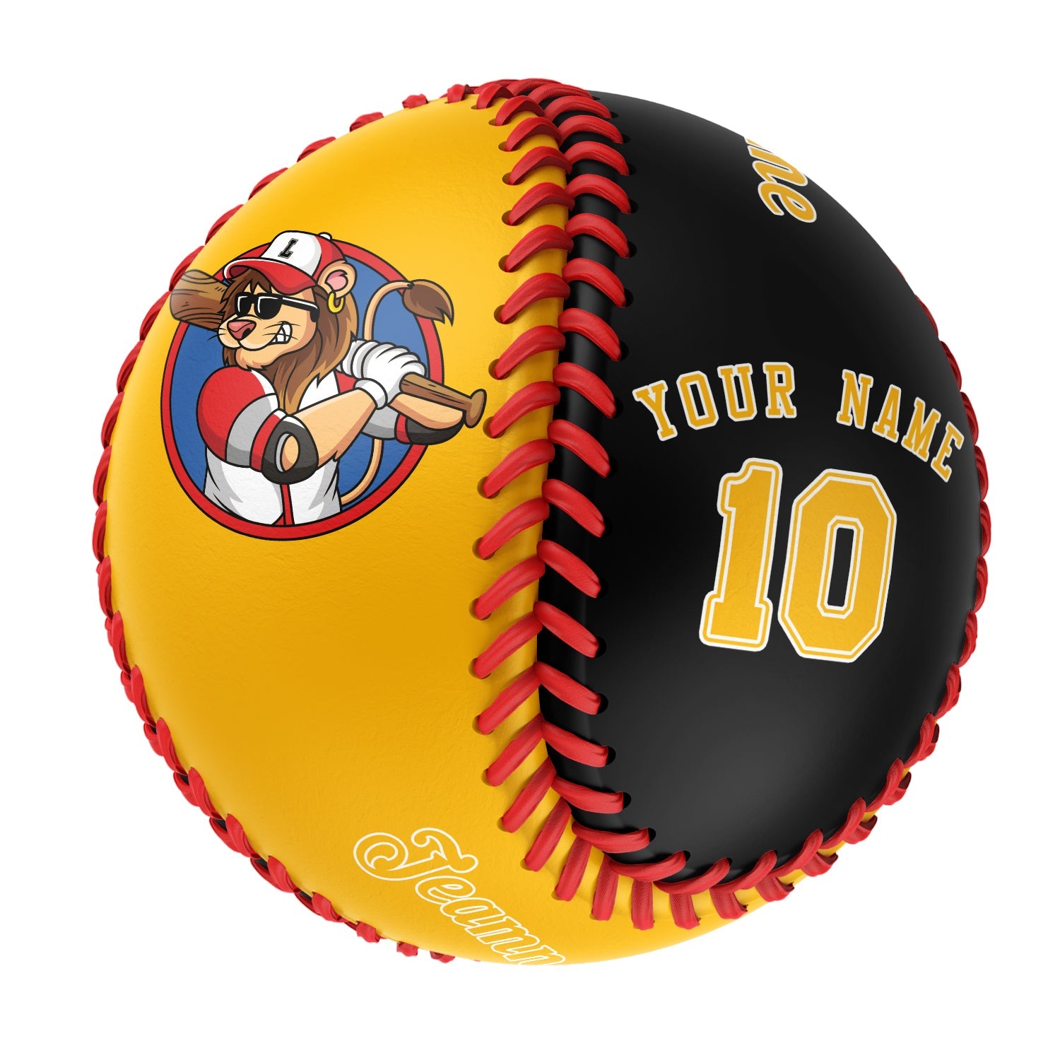 Personalized Gold Black Half Leather Gold Authentic Baseballs – FansCustom