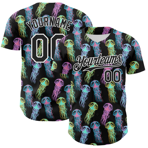 Custom 3D Pattern Jellyfish Baseball Jerseys and Uniforms Authentic ...
