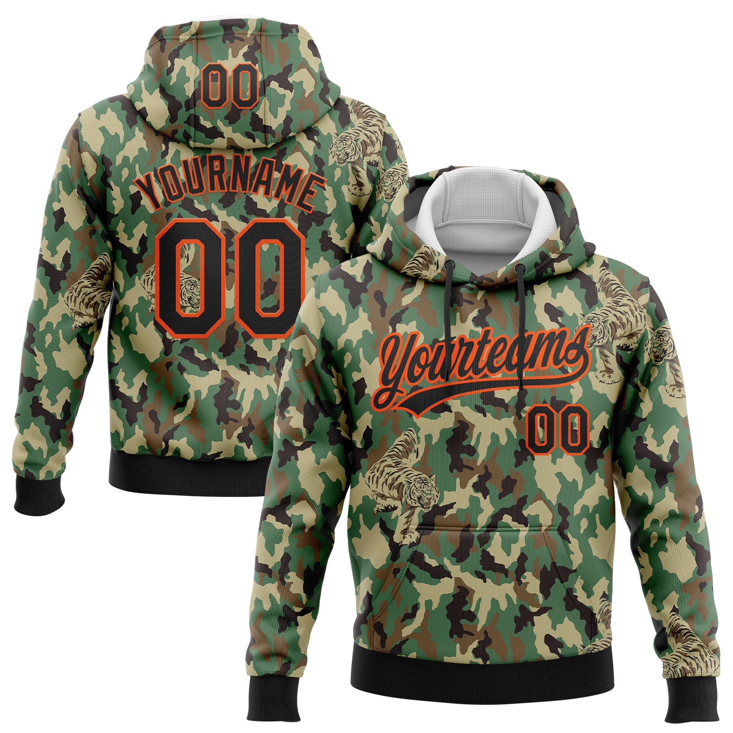 2025 Custom 3D Animal Tiger Salute To Service Sports Pullover ...