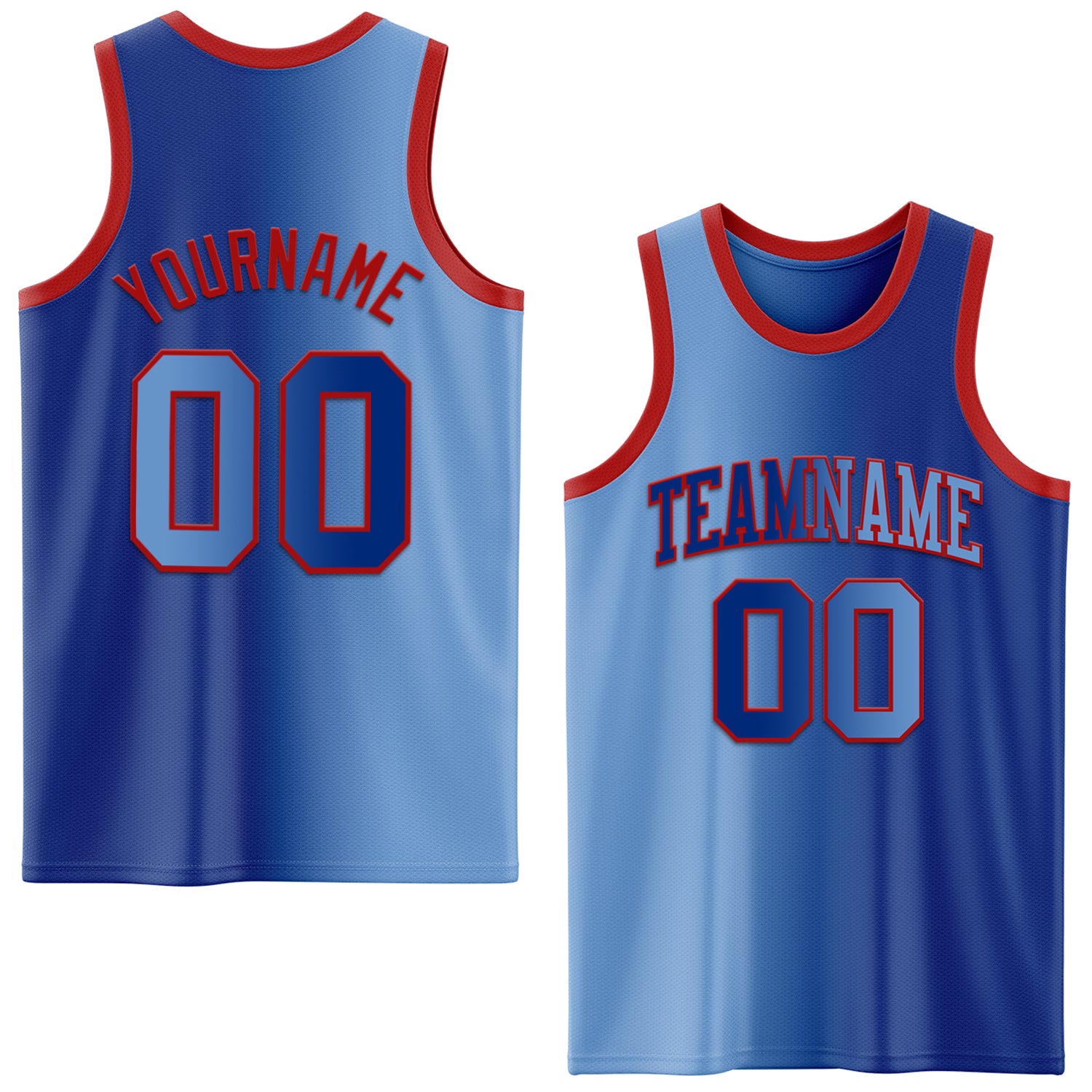 2025 Custom Royal Light Blue-Red Authentic Gradient Fashion Basketball ...