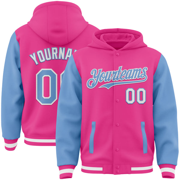 Custom Varsity Pink Jackets - Cheap Design Embroidery Team Varsity Pink ...