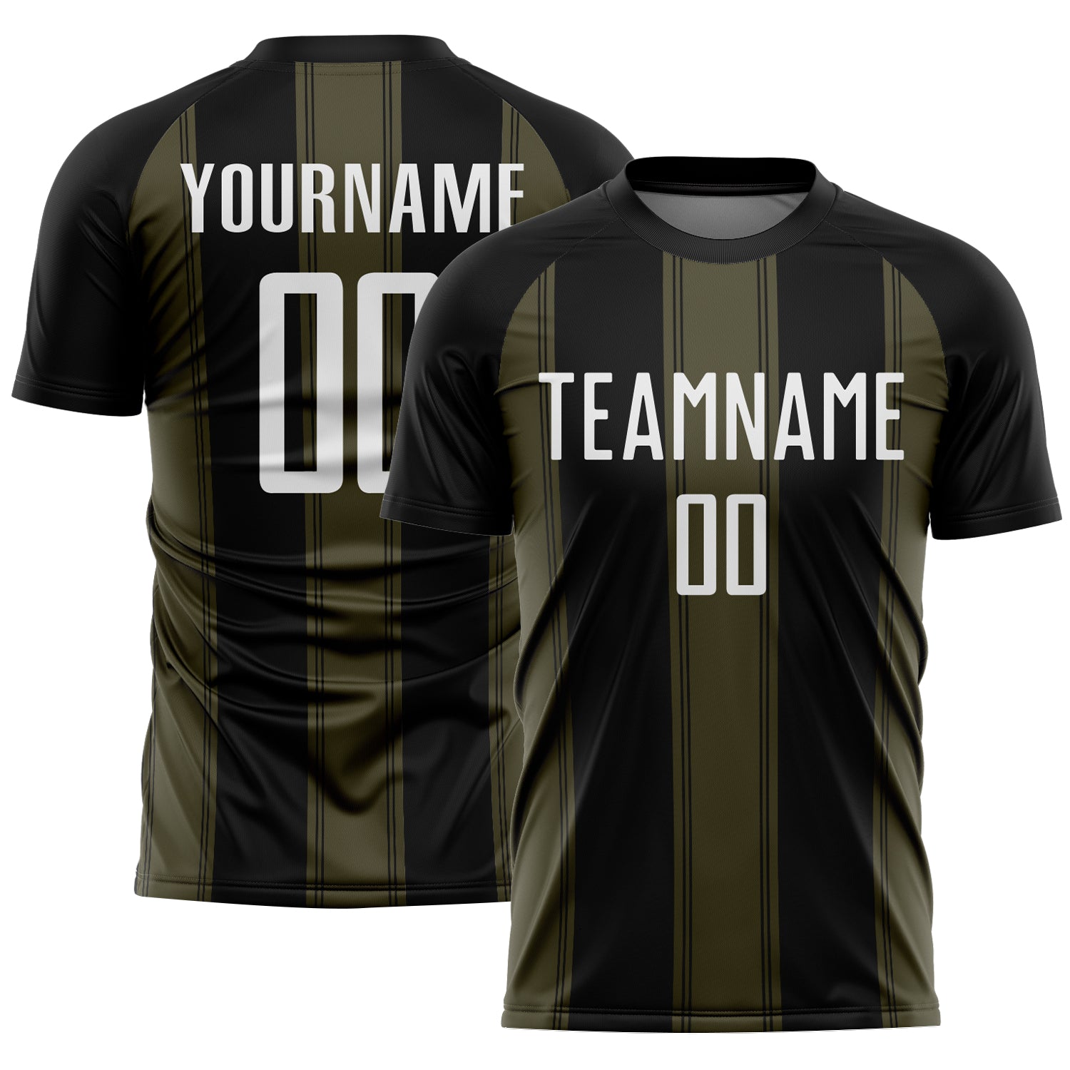 2025 Custom Black White-Olive Line Sublimation Soccer Uniform Jersey ...