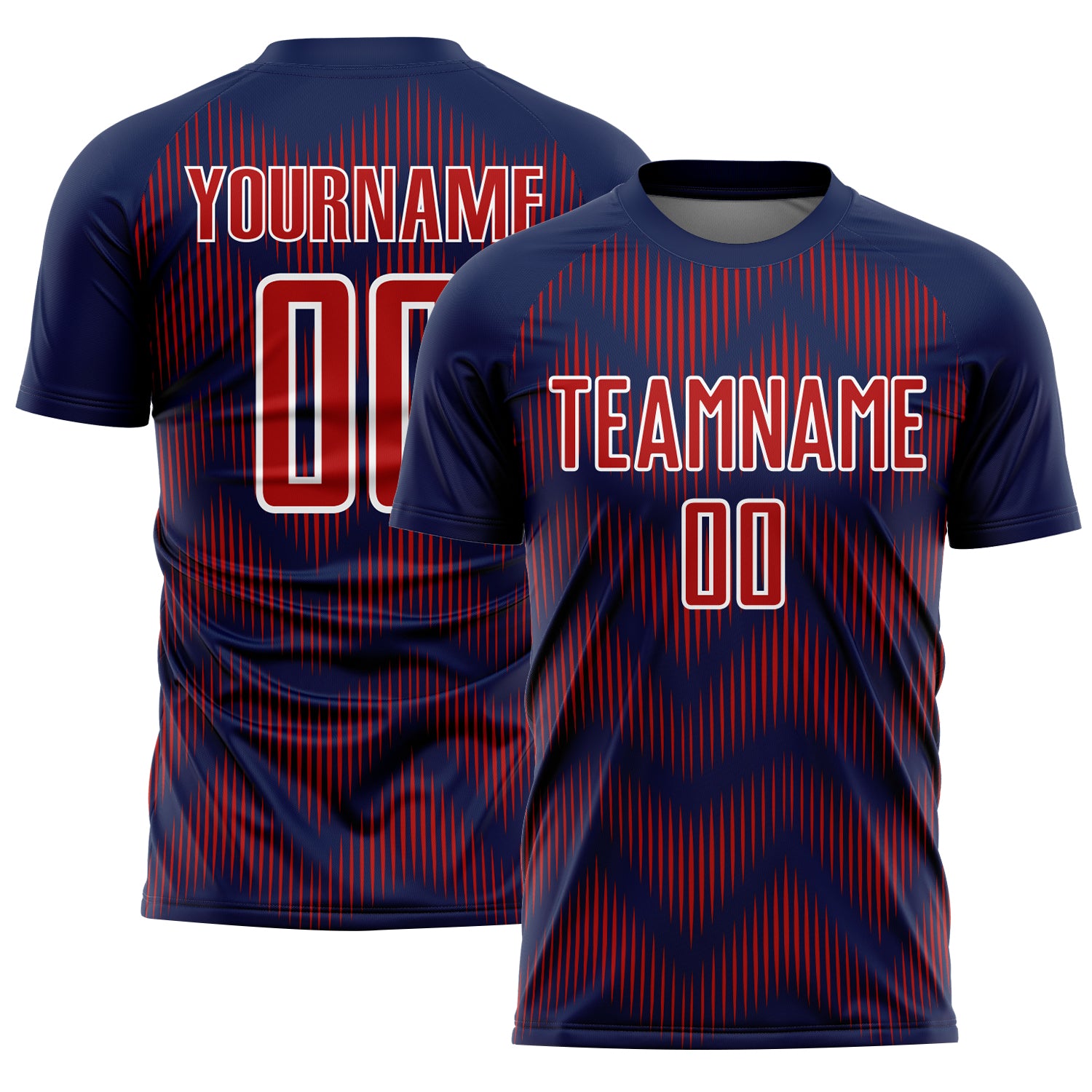 2025 Custom Navy Red-White Line Sublimation Soccer Uniform Jersey Sale ...