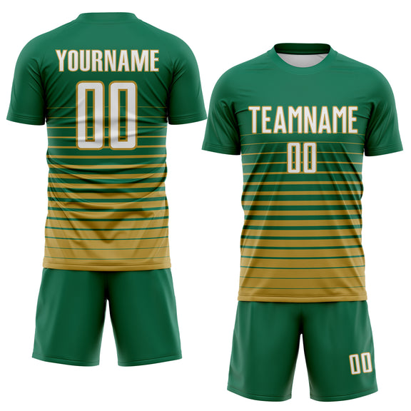 2026 Custom Gradient Pinstripe Sublimation Soccer Uniform Jersey Kelly ...