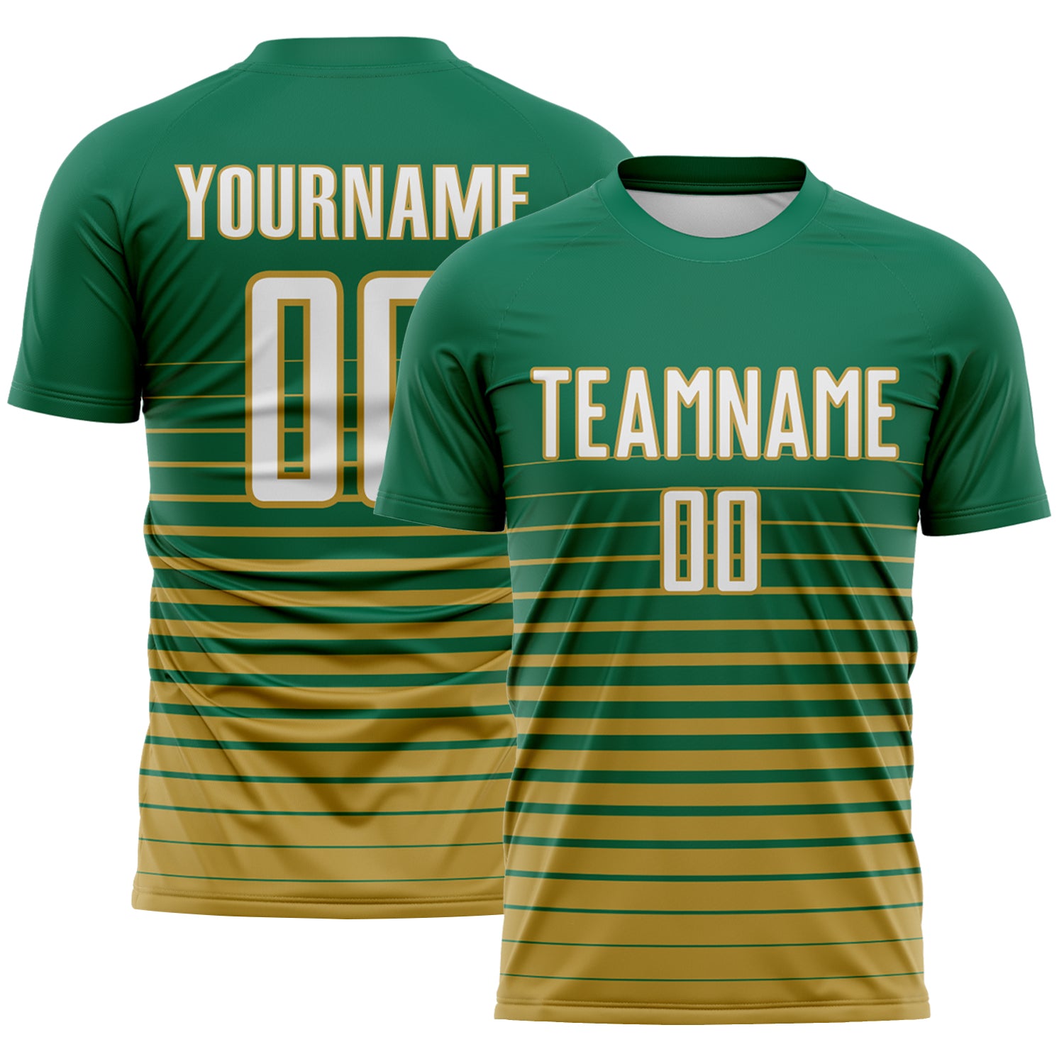 2026 Custom Gradient Pinstripe Sublimation Soccer Uniform Jersey Kelly ...