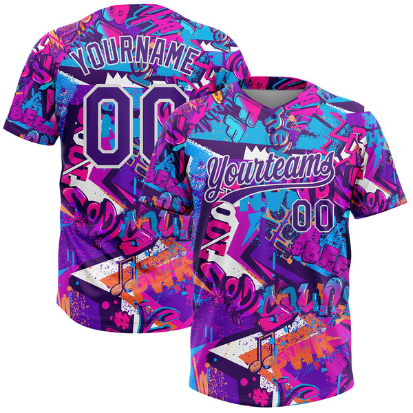 Custom Graffiti Pattern Softball Jerseys Fast Shipping - Cheap Create ...
