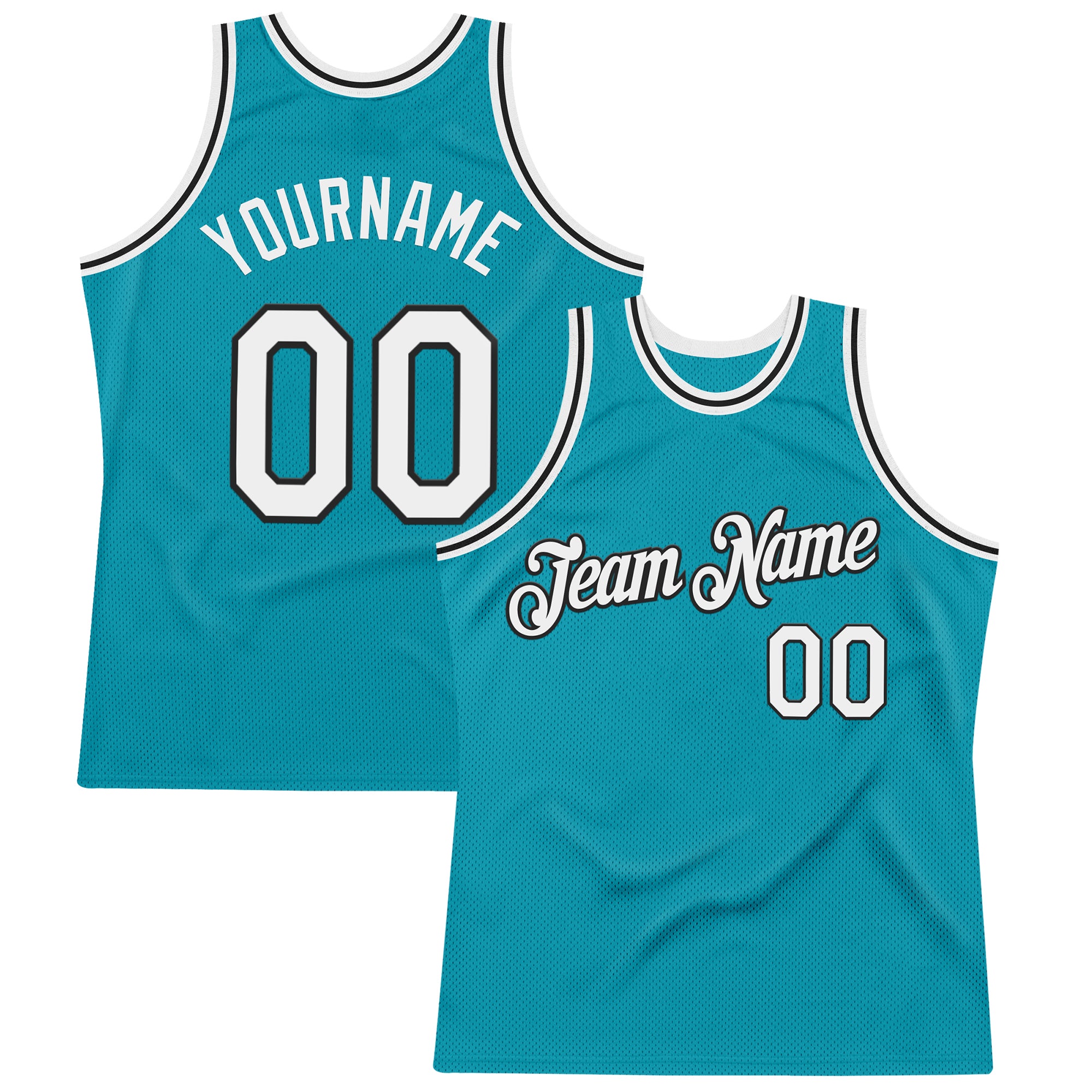 2025 Custom Teal White-Black Authentic Throwback Basketball Jersey Sale ...