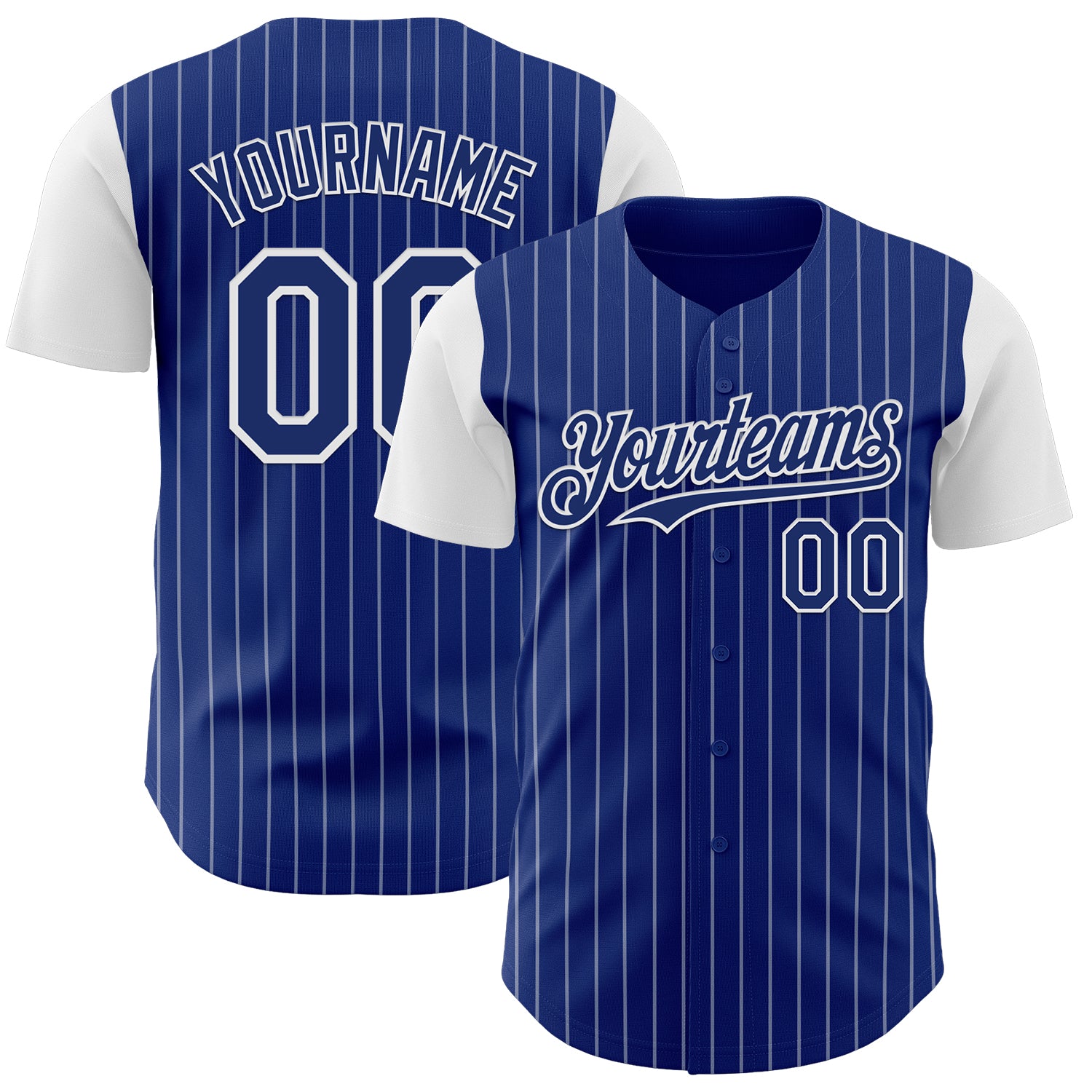 2025 Custom Royal White Pinstripe White Authentic Two Tone Baseball ...