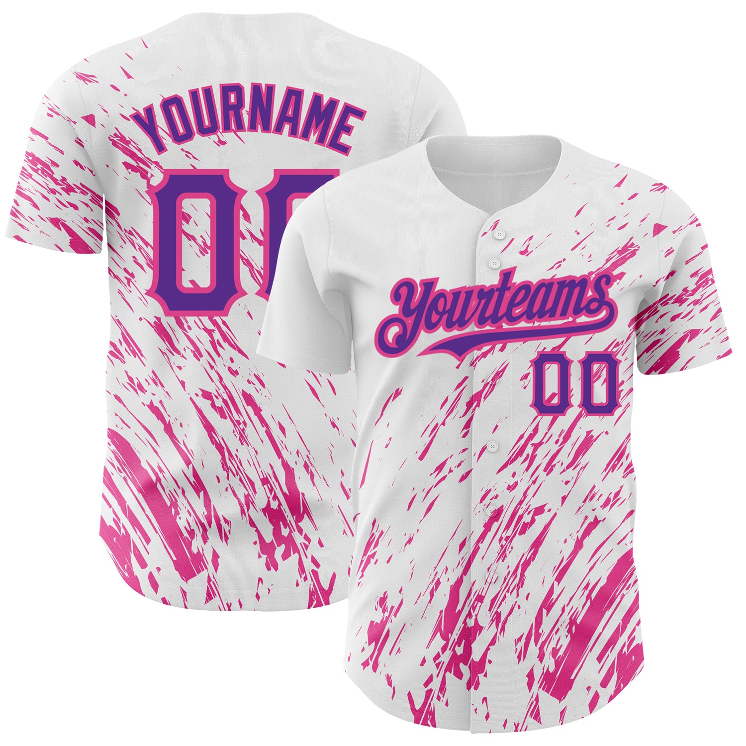2024 Custom White Purple-Pink 3D Pattern Design Abstract Splash ...