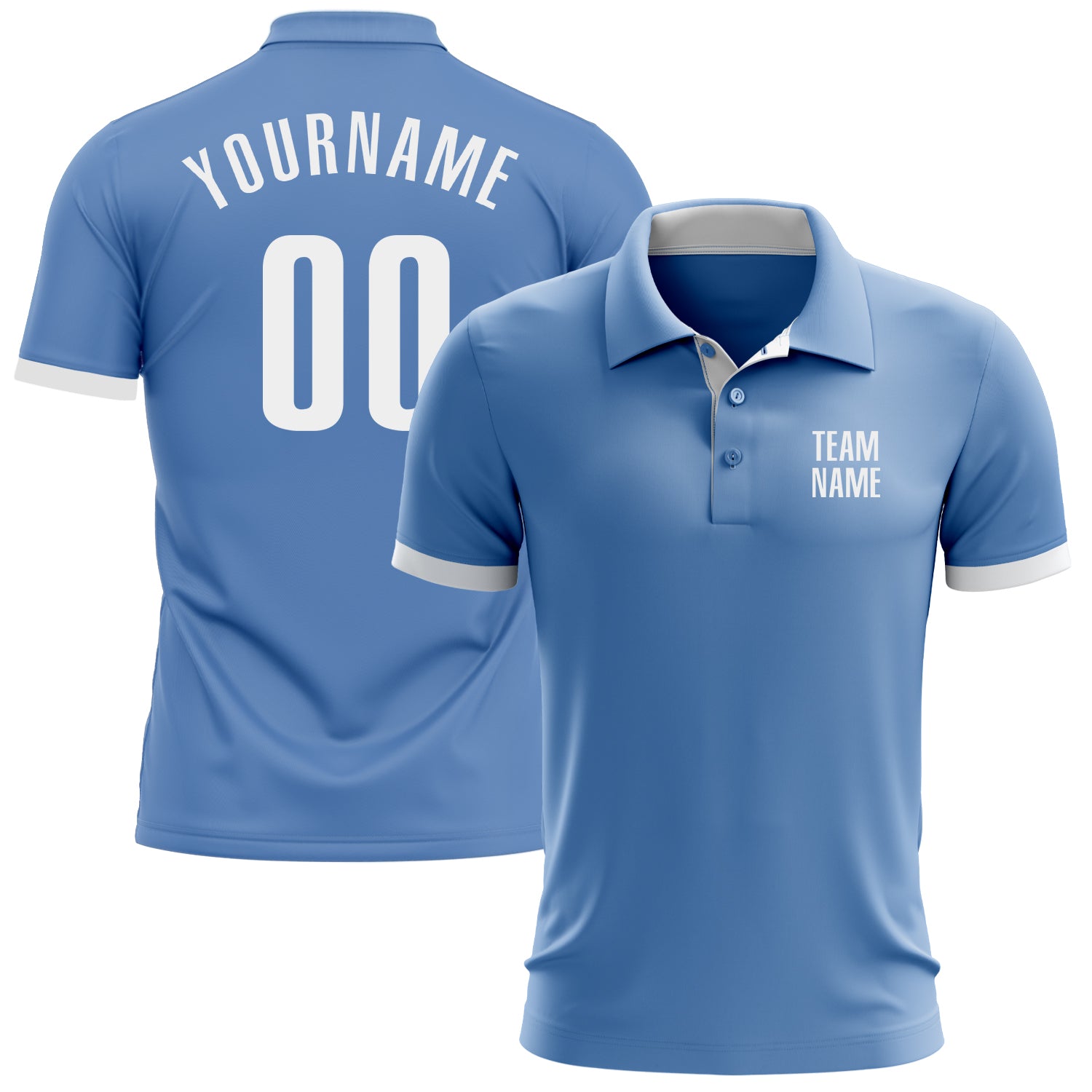 Custom Light Blue White Performance Golf Polo Shirt Sale Online ...
