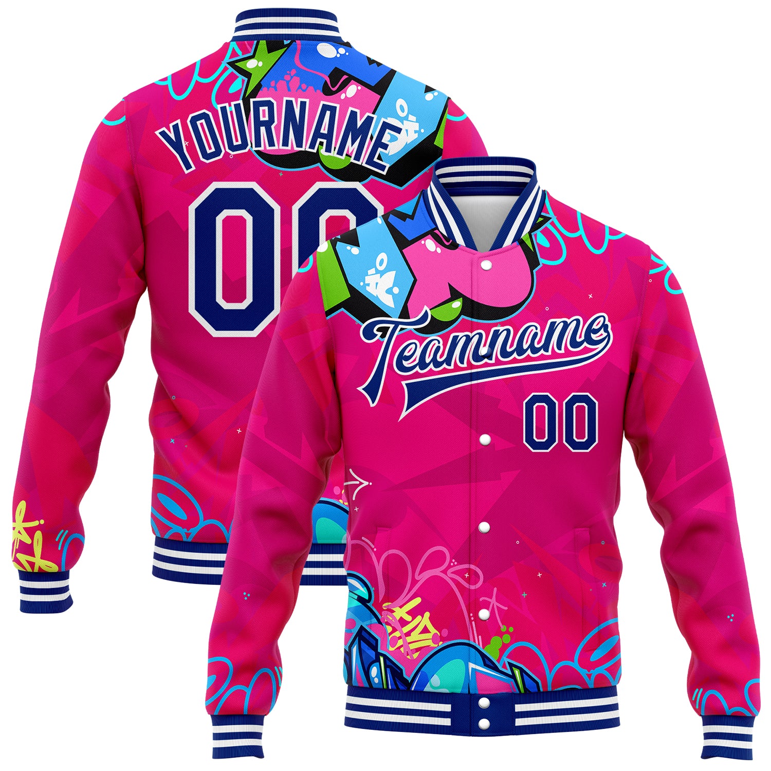 Custom Graffiti Pattern Royal-White Hiphop Abstract Urban Street Art 3D ...