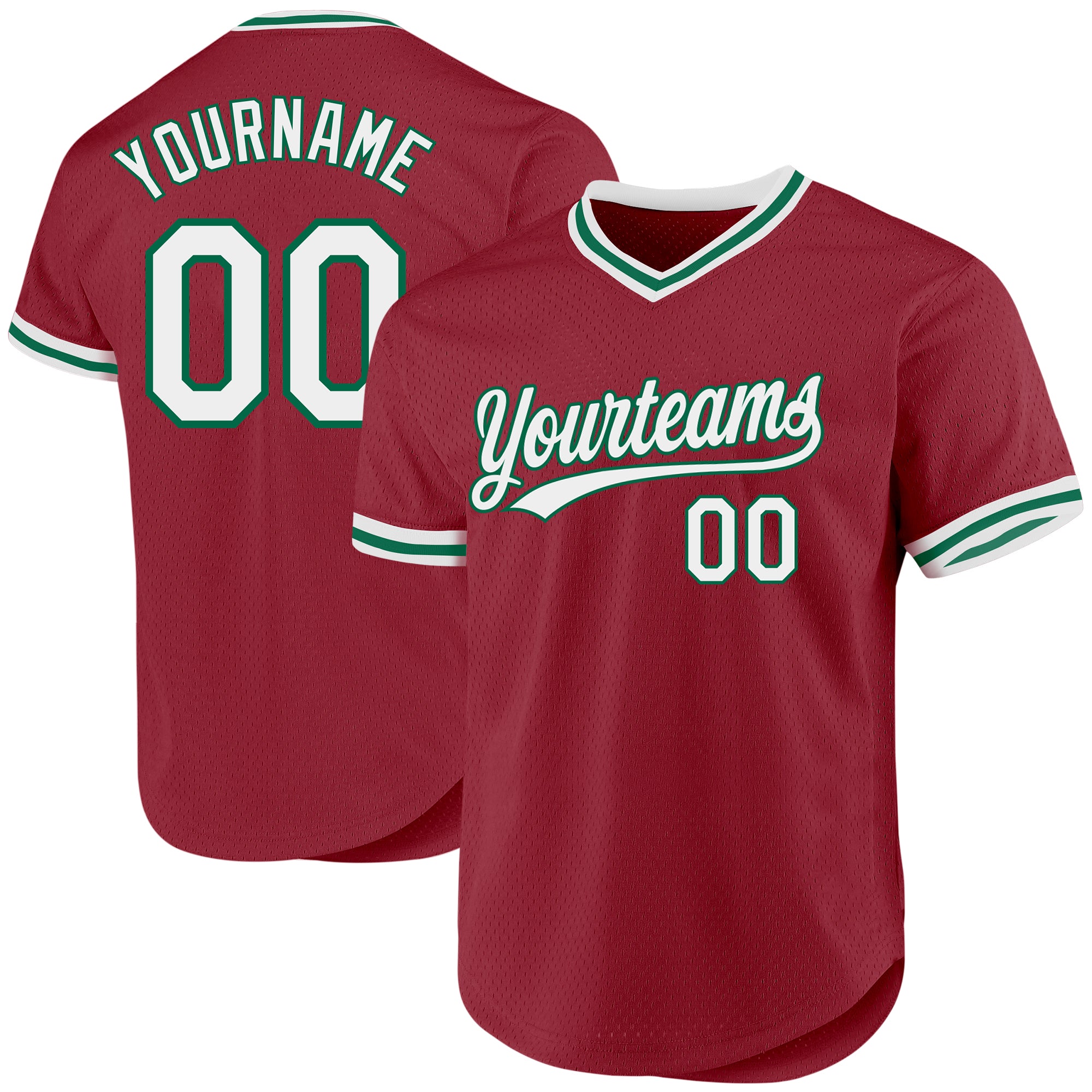 2024 Custom Maroon White-Kelly Green Authentic Throwback Baseball ...
