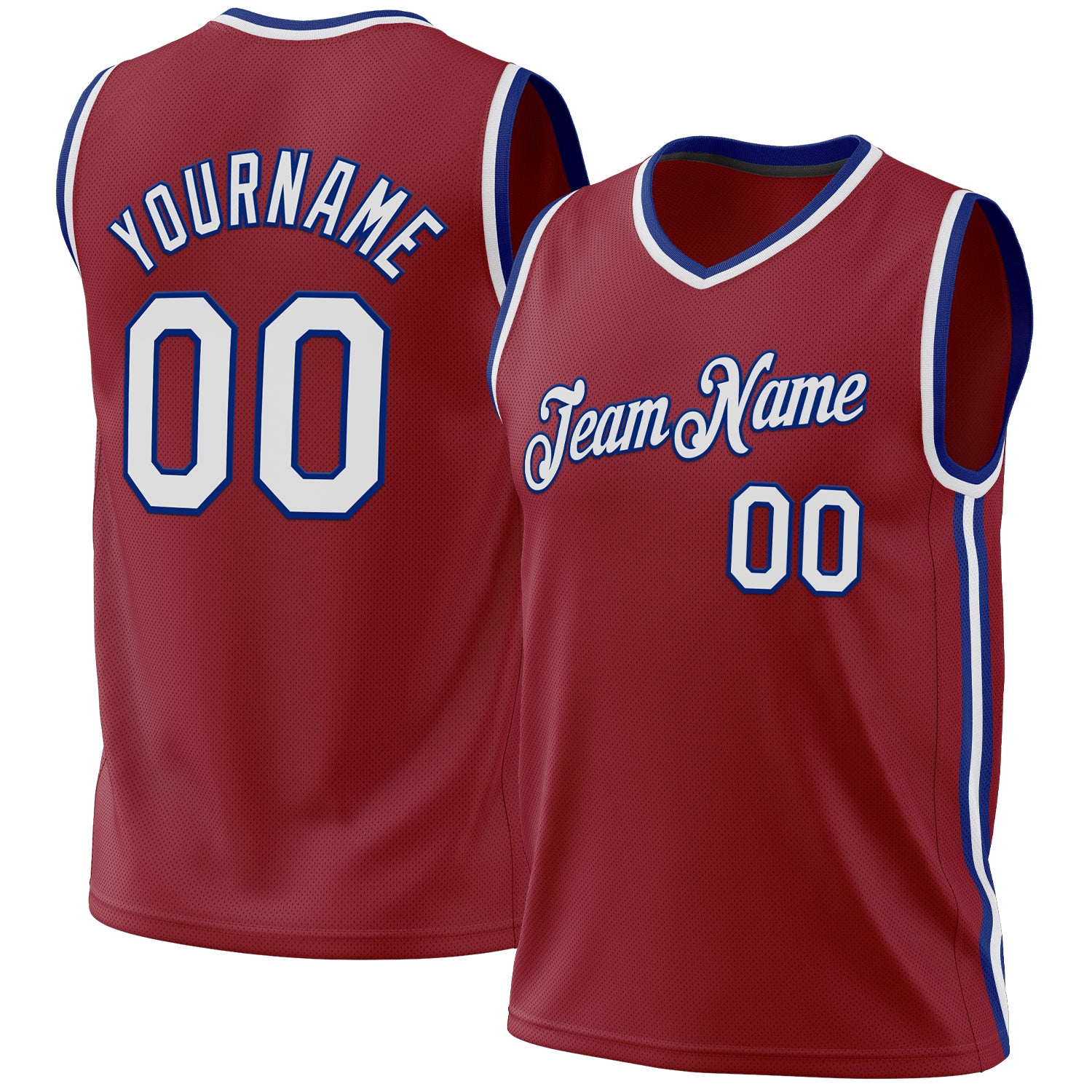 2024 Custom Maroon White-Royal Authentic Throwback Basketball Jersey ...
