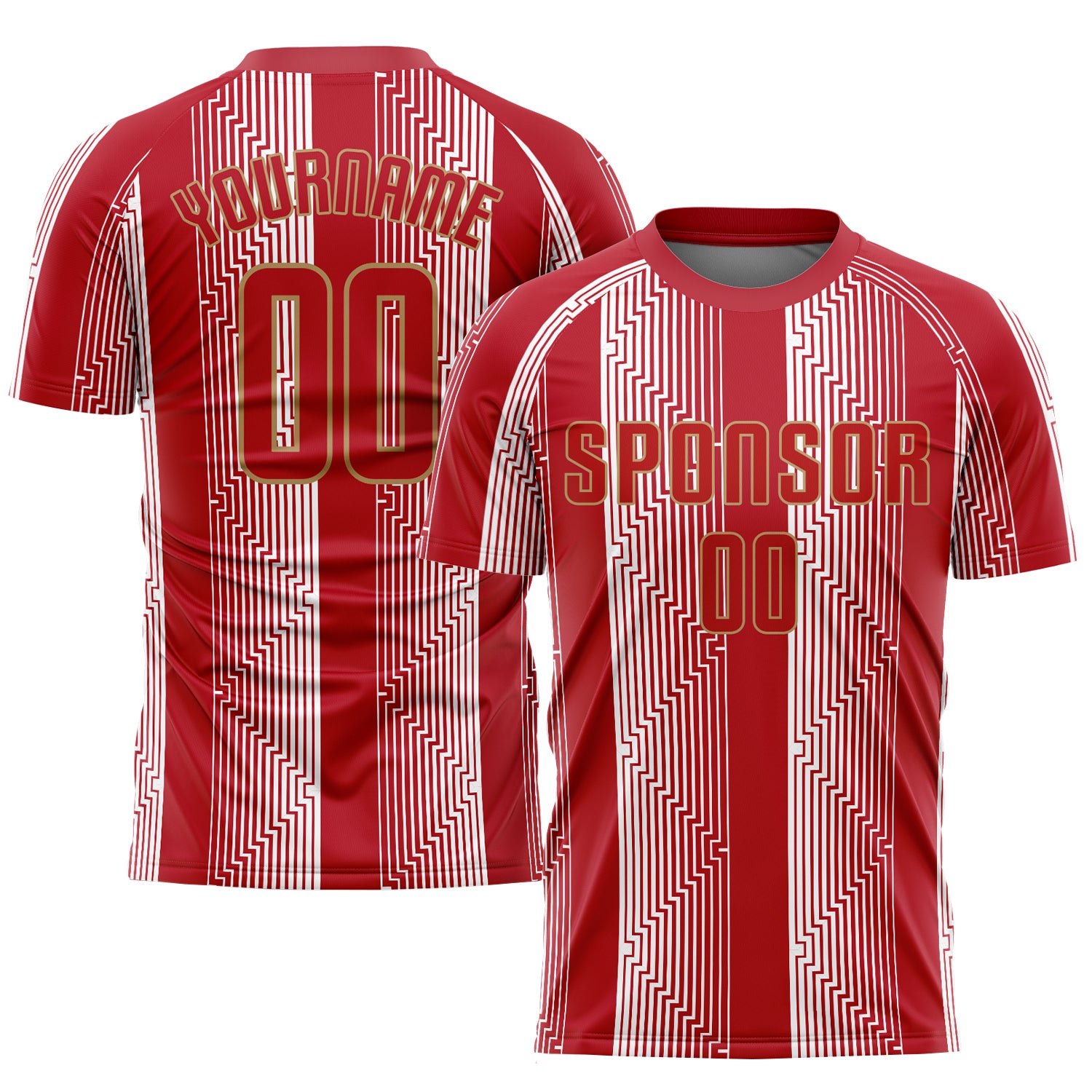 Custom Red Red-Old Gold Sublimation Soccer Uniform Jersey Sale Online ...