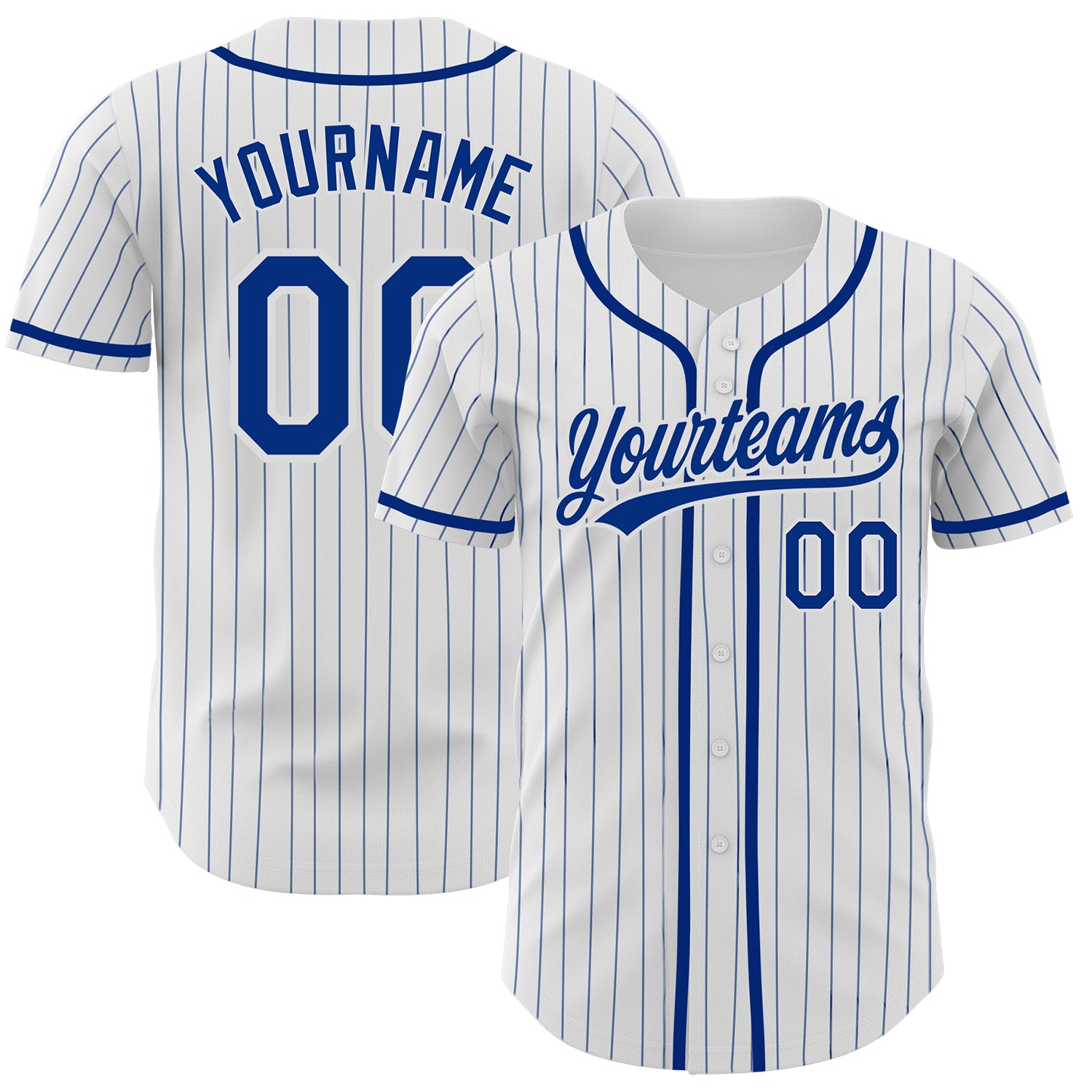 Custom White Royal Pinstripe Royal Authentic Baseball Jersey Sale ...